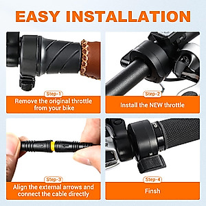 ADDMOTOR 130X Ebike Thumb Throttle with Waterproof Connector, E-Bike Speed Control for Electric Bicycle Scooter Accessories 3 Pin