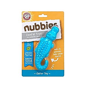 Arm & Hammer For Pets Nubbies Dental Toys Gator Dental Chew Toy for Dogs | Best Dog Chew Toy For Moderate Chewers | Reduces Plaque & Tartar Buildup Without Brushing, Gator