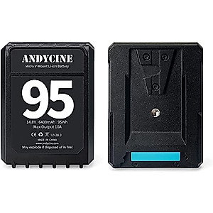 ANDYCINE Mini V-Mount Battery V-Lock 95Wh 10A Draw Batteries with Dual D-Tap & USB-A Output to Power Camcorder Camera,Compatible with BMPCC 4K,6K, Led Studio Lights(Battery Charger NOT Includ)