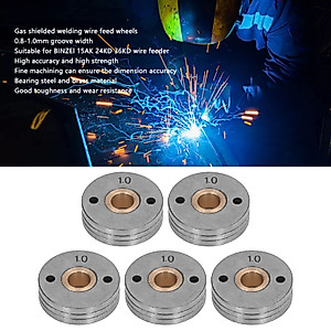 5PCS Wire Feed Drive Roller 0.8‑1.0mm Groove Wire Feeder Wheel Bearing Steel Welders Equipment Parts Double Drive Welding Wire Guide Rollers for Wire Feeder