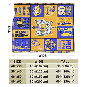 Kunsaww Sigma Gamma Rho Sorority Blanket for Women Flannel Throw Gift with 1922 Poodle and African American Design for Bedroom Sofa Decor,50"x40"