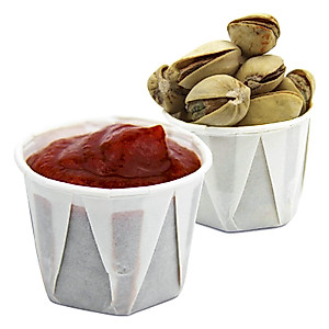 SINJEUN 1000 Pack 2 oz Paper Souffle Portion Cups, Disposable Condiments Sample Cup Snack Cups for Measuring, Jello Shots, Sauces, White
