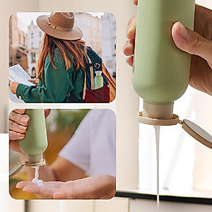 Lusiyi Squeeze Bottles 8 oz, 3 Pack Travel Shampoo and Conditioner Bottles, Plastic Refillable Containers for Lotion(8oz, Green)