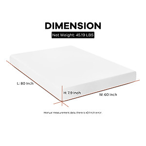 8 Inch Gel Memory Foam Mattress Queen Size, Cooling Gel Foam for Sleep, Bed-in-a-Box, Medium Firm Mattresses CertiPUR-US | Relieve Stress