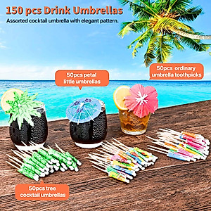 OFCOX Drink Umbrellas, Drink Umbrellas Cocktail Picks, Cocktail Umbrellas, Cocktail Umbrellas for Drinks, Cocktail Decorations for Drinks, Umbrella Drinks Sticks, Mini Umbrellas for Drinks. 150 PCS