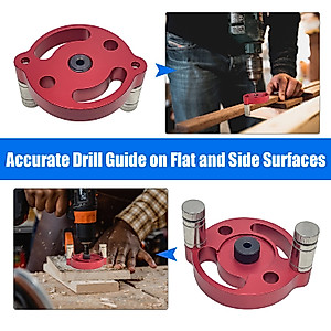 Sutekus Dowel Jig Drill Guide, Vertical Pocket Hole Jig Kit, Woodworking Hole Drill Positioner Locator Tool with M2 M3 M4 M5 M6 M7 M8 M9 M10 Drill Bushings