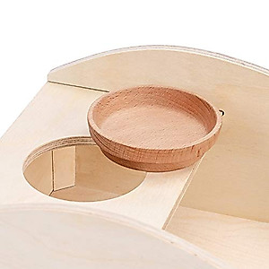 Niteangel Hamster Sand Bath Dust Free Box - Wooden Critter's Shower & Digging Sand Bathtub for Small Animals Like Hamsters Mice Lemming or Gerbils (Medium-11.8-inch L x 7.8-inch W)