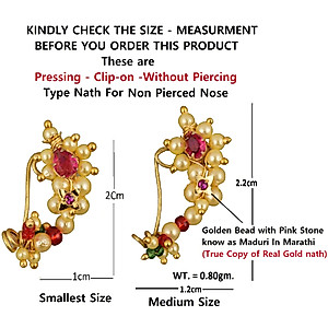 Best Deals Small maharashtrian Nath Adjustable Clip on Nose Ring Without Piercing for Women