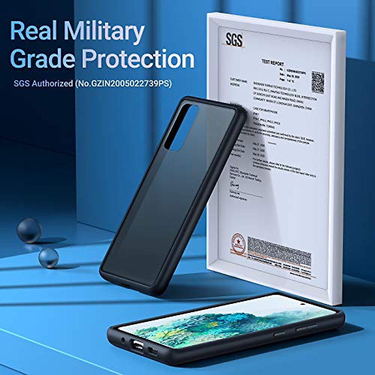 TORRAS Shockproof Samsung Galaxy S20 FE 5G Case - Military Drop Protection, Silky Touch, Translucent Matte, Mystic Black