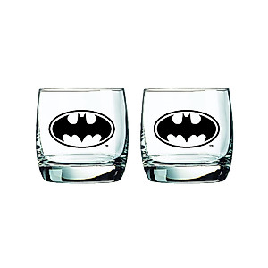 Batman Whiskey Glasses - 10 oz. Capacity - Classic Design - Heavy Base