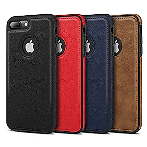 Razstorm Unique Design Luxury Leather Business Phone Case for iPhone 7 Plus & iPhone 8 Plus Anti-Slip Scratch Resistant Ultra Slim Protective Case 5.5” (Brown)
