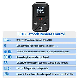 TELESIN Smart Wireless Remote Control for GoPro Mini Hero 11 Hero 10 Hero 9 Hero 8 GoPro Max, Waterproof Dust Proof with LCD Indicator Magnet Charger Port Hand Strap for Go Pro 11 10 9 8 Accessories