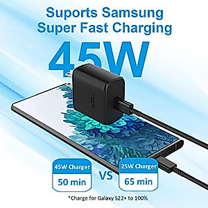 45W Super Fast Charger Type C for Samsung Charger Fast Charging, USB C Android Phone Charger for Samsung Galaxy S23 Ultra/S23/S23+/S22/S22 Ultra/S22+/Note 20/Note 10/S20/S21/S10/S9, Galaxy Tab S8/S7