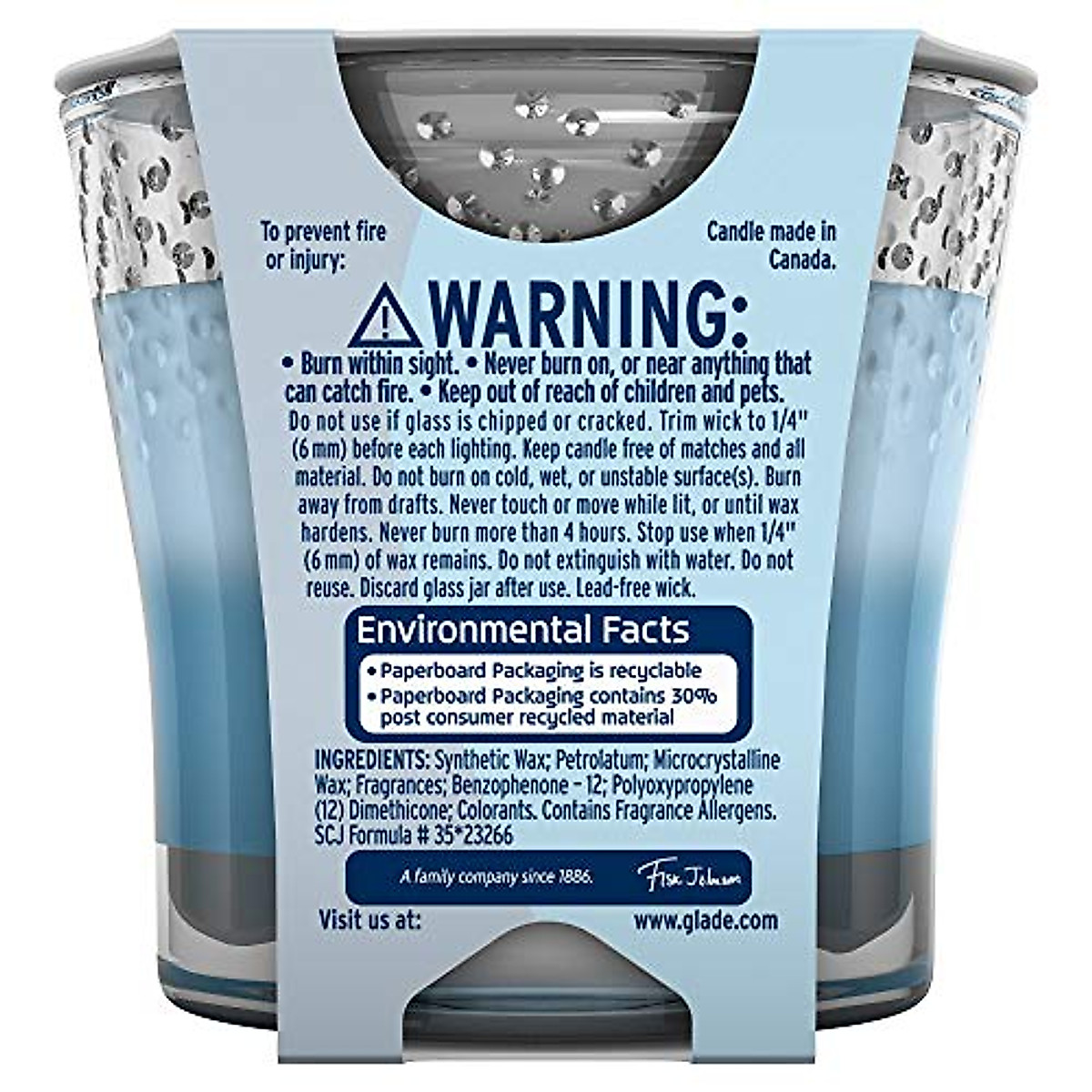 Glade Candle Jar, Air Freshener, 2in1, Moonlit Walk & Wandering Stream, 3.4 Oz