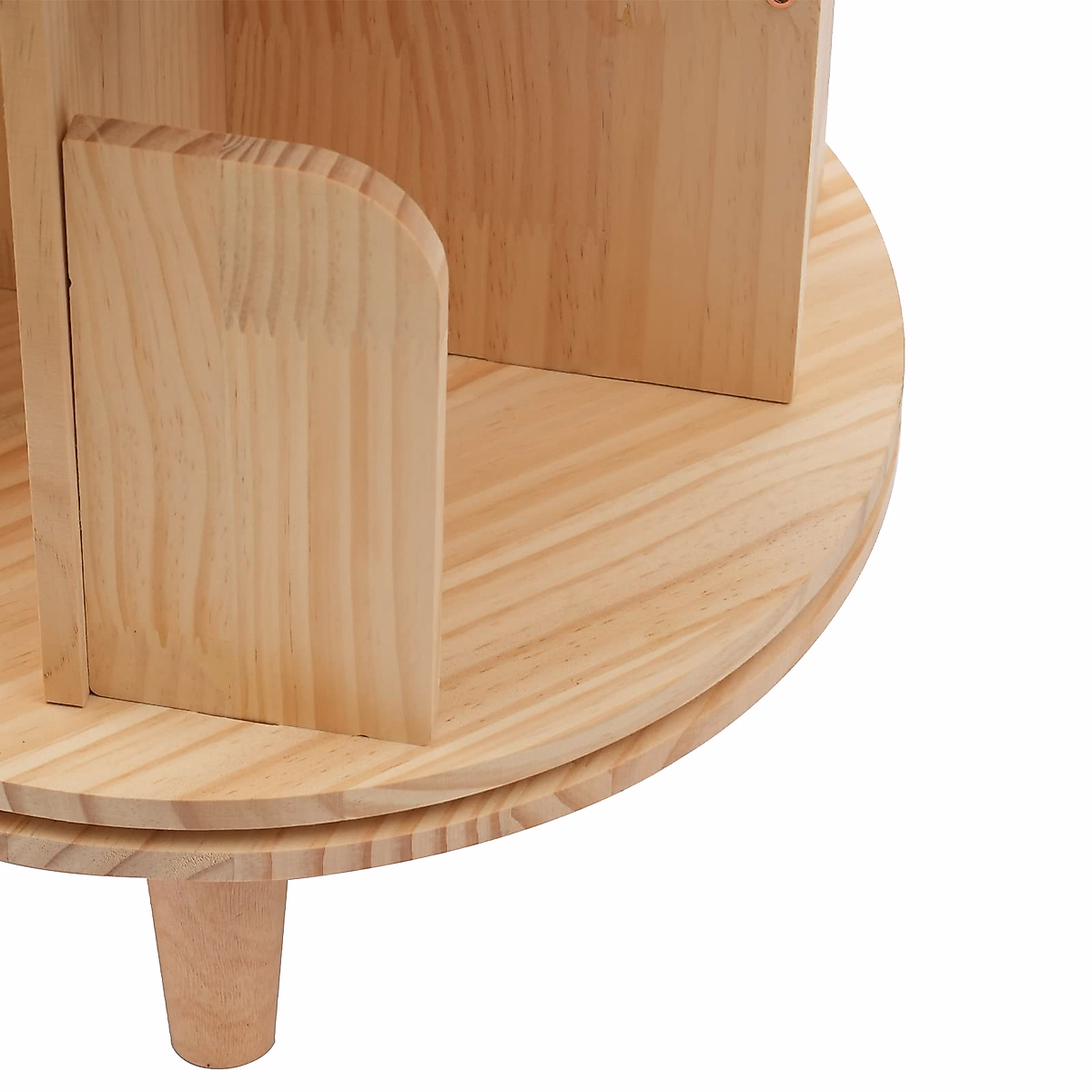 Weglae Rotating Bookshelf,360 Display Floor Standing,Wooden Floor Standing Bookcase,Multifunctional Bookshelf Organizer for Home Office Living Room 20.47 * 20.47 * 4.72in (Tiers: 6)