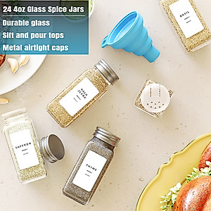 Neatsure 2 Pack Magnetic Spice Rack with 24 Spice Jars, 400 Spice Labels and Funnel, Alternative to Magnetic Spice Tins Containers, Refrigerator Fridge Shelf Organizer