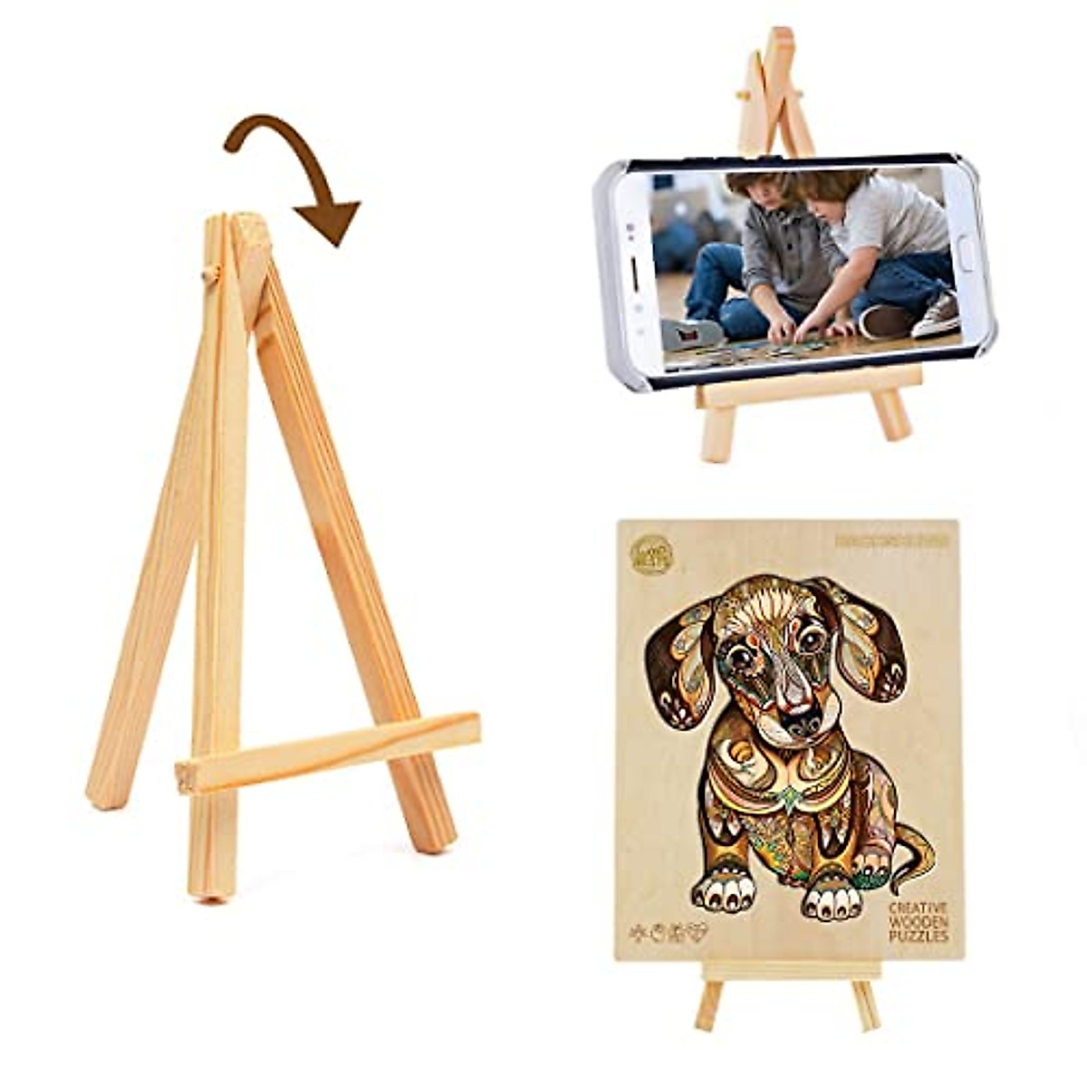 Funnli Wooden Puzzles for Adults - 200 Pcs Dachshund Wooden Jigsaw Puzzle - 11.8 * 9.8in Wooden Cut Puzzle with Box- Family Game Play Collection- Challenging Unique Shape Jigsaw Puzzles Gifts