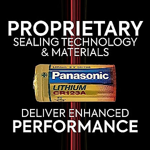 Panasonic CR123A 3V Long Lasting Lithium Batteries for Tactical Flashlights, Home Security Systems, Cameras, Lighting Equipment and Other Devices, 2-Battery Pack
