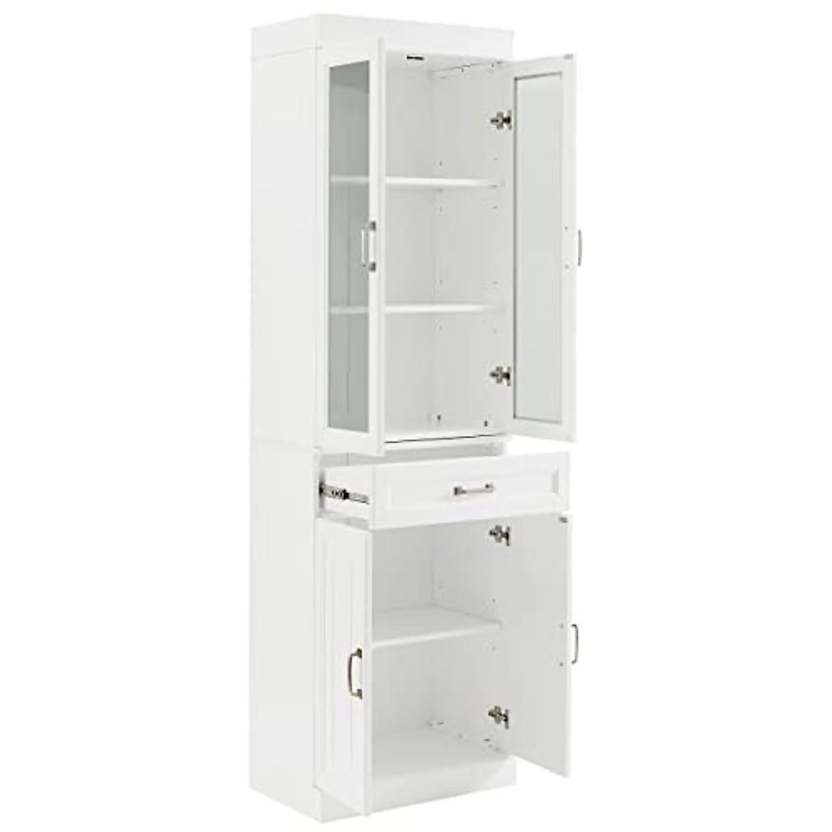 Crosley Furniture Stanton Glass Door Pantry, White