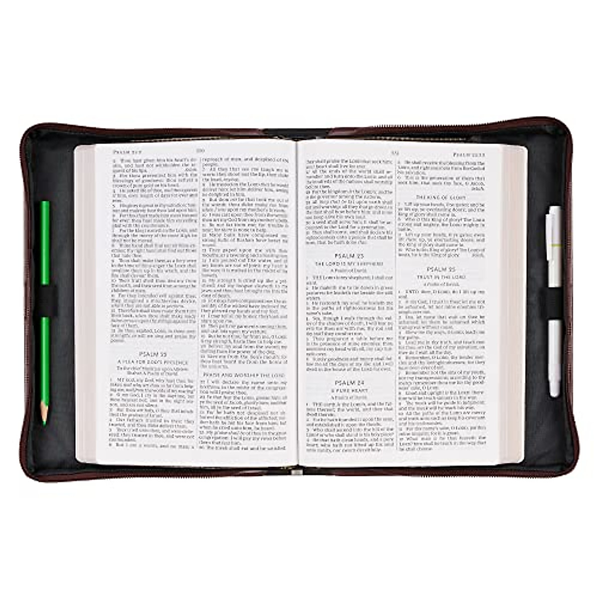 Christian Art Gifts Men's Classic Bible Cover I Can Do All Things Forest Philippians 4:13, Brown Faux Leather, Medium