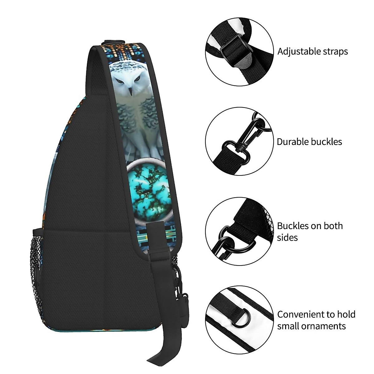 Native Southwest American Indian Sling Bag,Multipurpose Shoulder Bags Travel Hiking Chest Backpack for Women Men