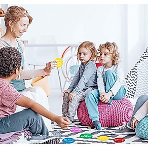 Carpet Markers Classroom Positive Saying Carpet Dots Markers Rug Circle Markers for Classroom Preschool and Kindergarten Teacher, 4 Inch (24)