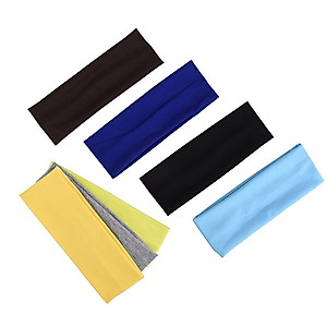 lasenersm 12Pcs Soft Stretch Elastic Yoga Cotton Headbands Hair Wrap Accessories for Teens Women Girls Sports Teams Head Band