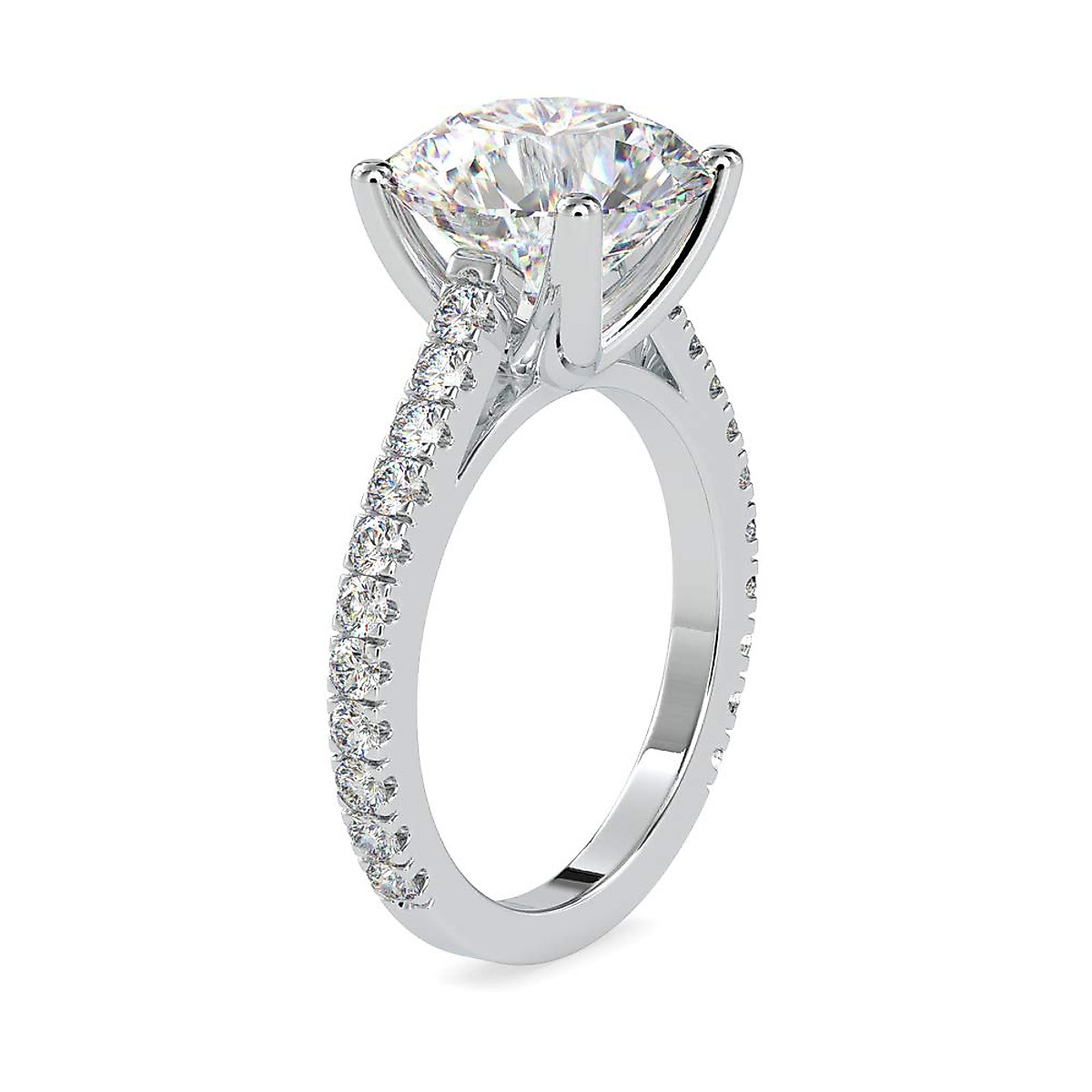 1/2 Carat Natural Diamond and 4 1/2 Carat Moissanite Engagement Ring for Women in 18k White Gold (I-J/G, SI1-SI2/VS2, cttw) Promise Ring for Her Size 8 by VVS Gems