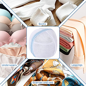 6 Pcs Bra Washing Bags,Mesh Wash Bags,Bra Laundry Bags for Washing Machine,Underwear Brassiere Washing Bags,Lingerie Bags for Washing Delicates(Blue)