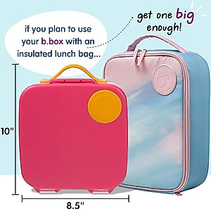 b.box Oversized Lunch Box for Kids: Bento Box w/ 4 Compartments (2 Leak Proof), Removable Divider & Gel Pack. Ideal for Big Eaters 3+. School Supplies, 8½ Cup Capacity
