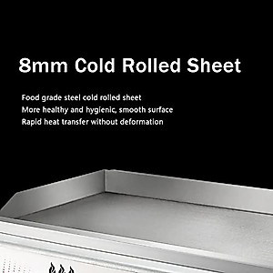 Commercial Countertop Gas Griddle - Stainless Steel Teppanyaki With Adjustable Temperature - High-Quality LPG Gas Grill For Outdoor Catering