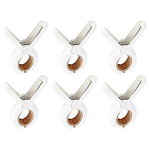 Unlorspy 6PCS Plastic Beach Towel Clips Heavy Duty Laundry Clothespins Quilt Drying Clip Windproof Clamps Clothes Pegs with Springs, No Trace Design for Clothes & Towels (Khaki)