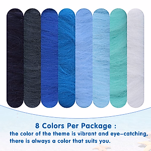 WONVOC Needle Felting Wool 80 g, 8 Colors Nature Wool Roving, Felting Wool Bulk, Wool Roving for Needle Felting, for DIY Craft Materials and Felting Wool Craftsmen, 10g/Color, Blue