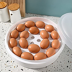 DIIRPPR 10inch 3-In-1 Round Pie Carrier Portable Egg Carrier Deviled Egg Tray Cupcake,Christmas Party Container with with Egg Holder Trays Holds Up to 12 Cupcakes / 18 Eggs (Dark Green)