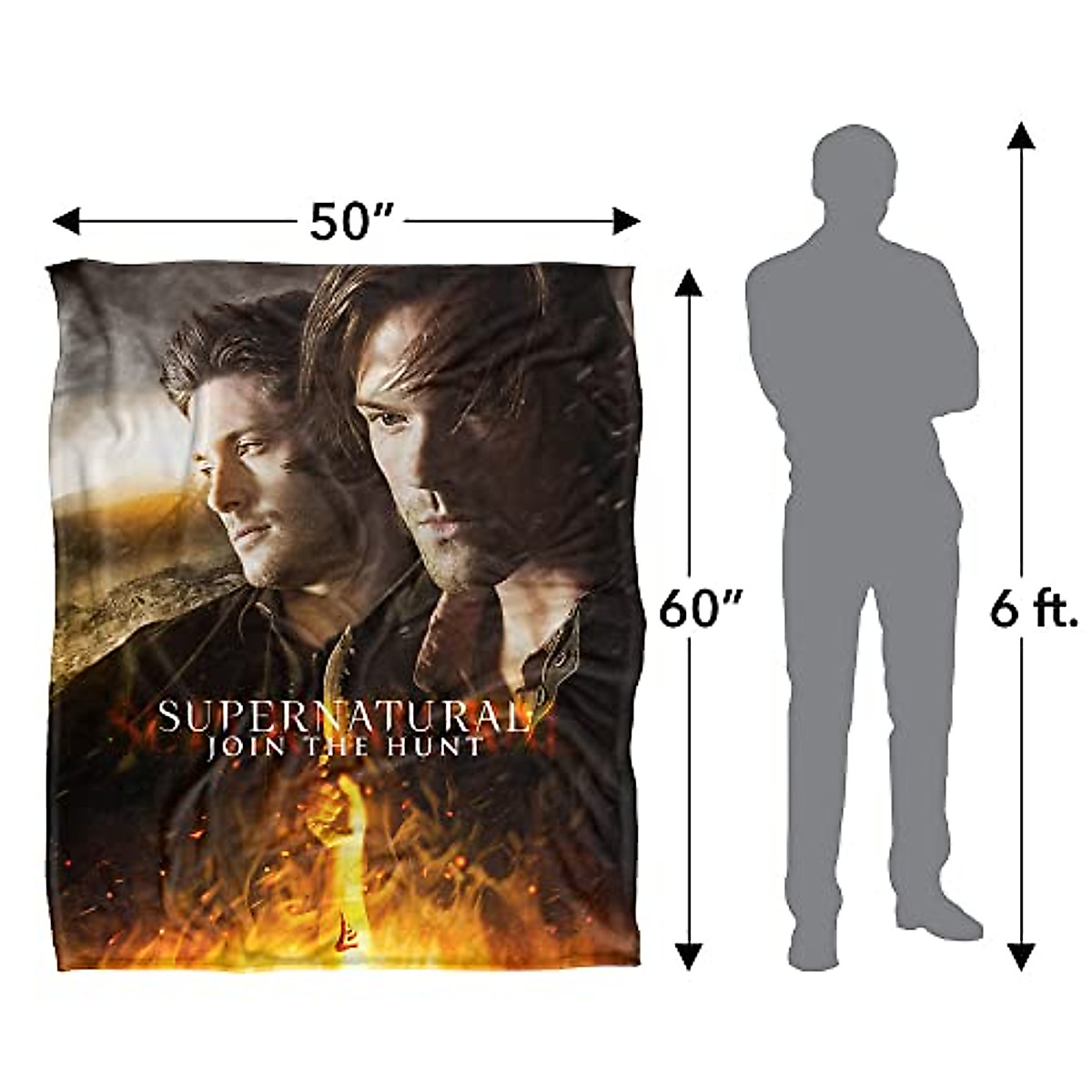 Supernatural Up Close and Personal Officially Licensed Silky Touch Super Soft Throw Blanket 50" x 60"