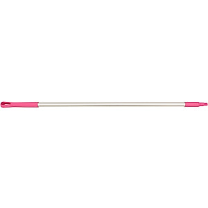 SPARTA Adjustable Aluminum Broomstick, 48” Mop and Broom Handle Replacement with Color-Coded System for Environments with Harsh Cleaning Agents, Aluminum, 48 Inches, Pink