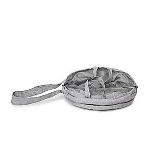 Pop Up Laundry Hamper Backpack Extra Large Round with Wheels, Shoulder Strap for Dorms, Apartments, Homes, and Travel