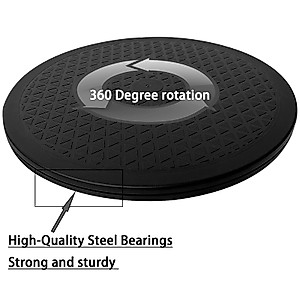 UEJYWUY 6 Pack 12 Inch Lazy Susan Turntable Organizer, 360°Heavy Duty Rotating Swivel Stand with Steel Ball Bearings for Plants,TV, Sculpture, Artworks, Paint Projects, Black