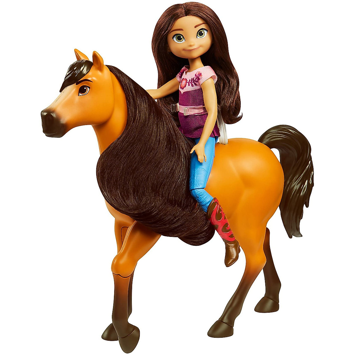 Mattel Spirit Untamed Nuzzle & Play Lucky Doll (7-in) & Spirit Horse (8-in), Movable Joints for Hugging Moment, Doll Clips on Horse, Great Gift for Ages 3 Years Old & Up