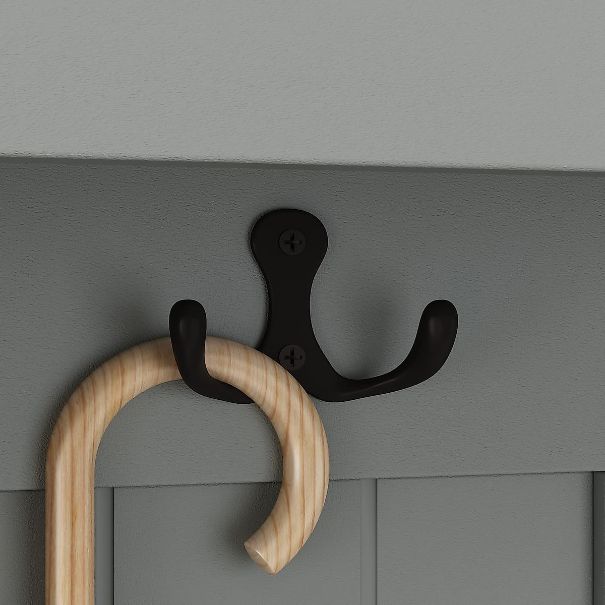 Homsee Modern Hall Tree with Storage Bench, 4-in-1 Entryway Bench with Coat Rack, Tall Hall Tree with 4 Metal Double Hooks, Shelves & 2 Drawers for Hallway, Living Room, Grey