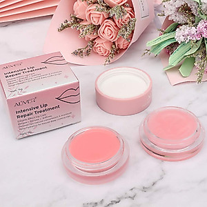 Lip Scrub, Double Effect Lip Sleeping Mask, Chapped Lip Treatment, Strawberry Overnight Moisturizing Repairing Lips Mask, Sleeping Lip Balm, Peeling Lip Primer (Strawberry)