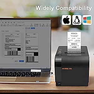 Rongta Thermal Receipt Printer, 80mm Receipt Printers, Thermal Pos Printer with Auto Cutter Support Cash Drawer,USB Serial Ethernet Support ESC/POS, Compatible with Windows/Mac/Linux (RP820)