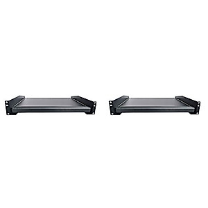 Sysracks Pack 2 PCS X 2U Rack Mount Adjustable Pull-Out Sliding Keyboard Mouse Shelf Tray