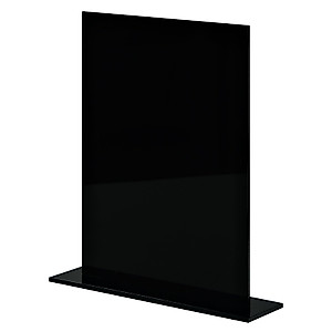 JINMURY 8x10 Inch Black Acrylic Sign with Stand | 5 Pack Blank Acrylic Table Signs and Base for DIY Wedding Table Numbers, Wedding Signage, Events& Parties (Black, 8x10 Inch)