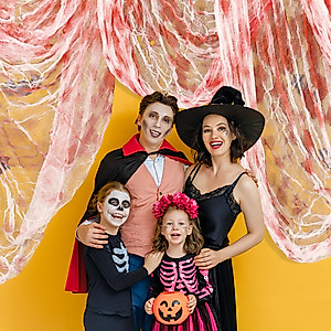 197" x 85" Halloween Creepy Cloth - Halloween Spooky Fabric Cloth - Scary Gauze Blood Creepy Cloth for Haunted House Halloween Party Yard Wall Doorway Outdoors Decoration