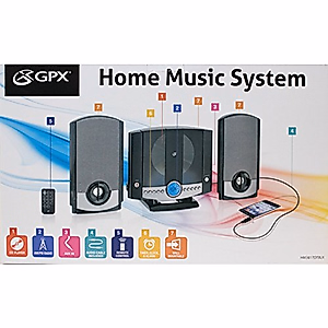GPX HM3817DTBK Home Music System with Remote and AM/FM Radio black