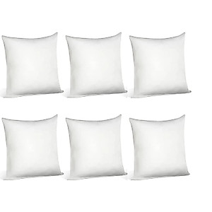 OTOSTAR Throw Pillows Inserts 20x20 Inches, Set of 6 Square Form Cushion Stuffer for Couch, Sofa, Bed - Indoor Decorative Pillows Inserts - White