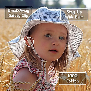 JAN & JUL Baby Sun-Hat for Toddler Girls 50+ UPF Protection (M: 6-24 Months, White Eyelet)