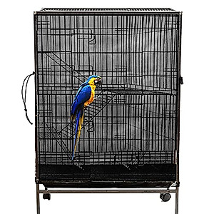 Bird Cage Covers for Night Cage Covers Petbirds Parakeet Cage Cover Pet Birds Adjustable Bird Cage Cover for Bird Critter Cat Cage to Small Animal Privacy & Comfort (Black)