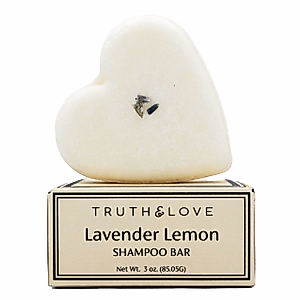 Truth & Love Beauty Lavender Lemon Shampoo Bar for Limp Oily Hair - Sustainable, Plastic Free, Eco-Friendly, Cruelty Free, Organic Natural Ingredients, Zero Waste. 3oz